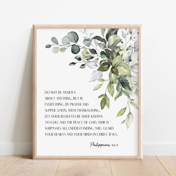 Philippians 4:6 7 Do Not Be Anxious About Anything; and The - Etsy UK