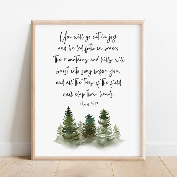 Isaiah 55 12 - Etsy