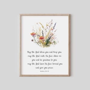 May the Lord Bless You and Keep You, Numbers 6 24 Print, Bible Verse ...