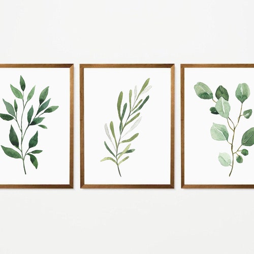 Botanical Print Set Living Room Wall Art Plant Poster Leaf - Etsy