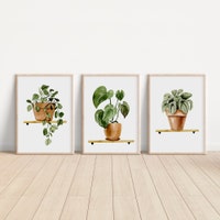Fiddle Leaf Fig Plant in Animal Print Pot, Minimalistic Plant Art ...