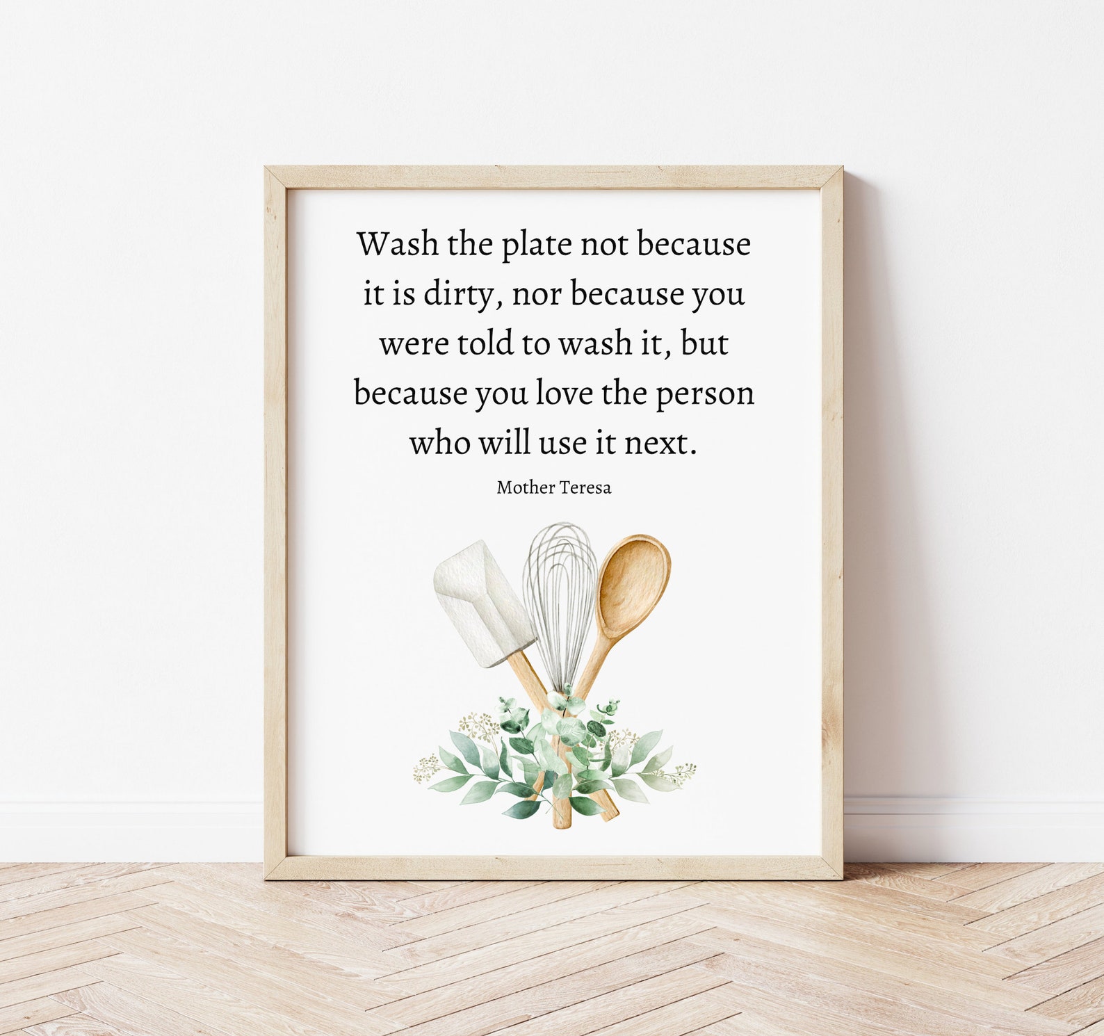 Wash the Plate Mother Teresa Quote Inspirational Wall Art - Etsy