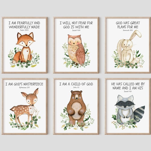 Christian Nursery Decor Kids Bible Verse Wall Art Scripture - Etsy