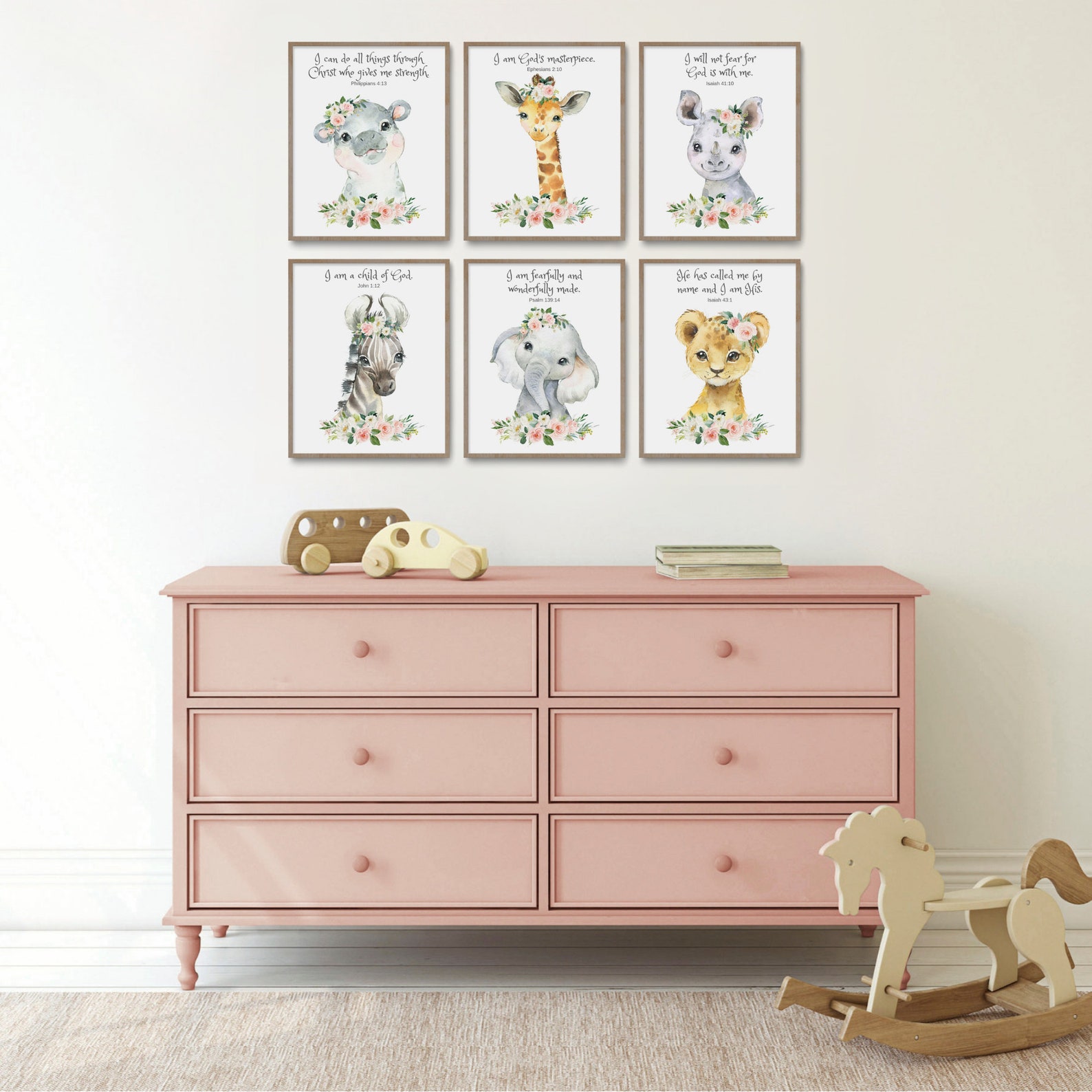 Christian Nursery Decor Kids Bible Verse Wall Art Watercolor - Etsy