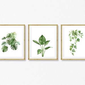 Botanical Print Set Living Room Wall Art Plant Posters Leaf | Etsy