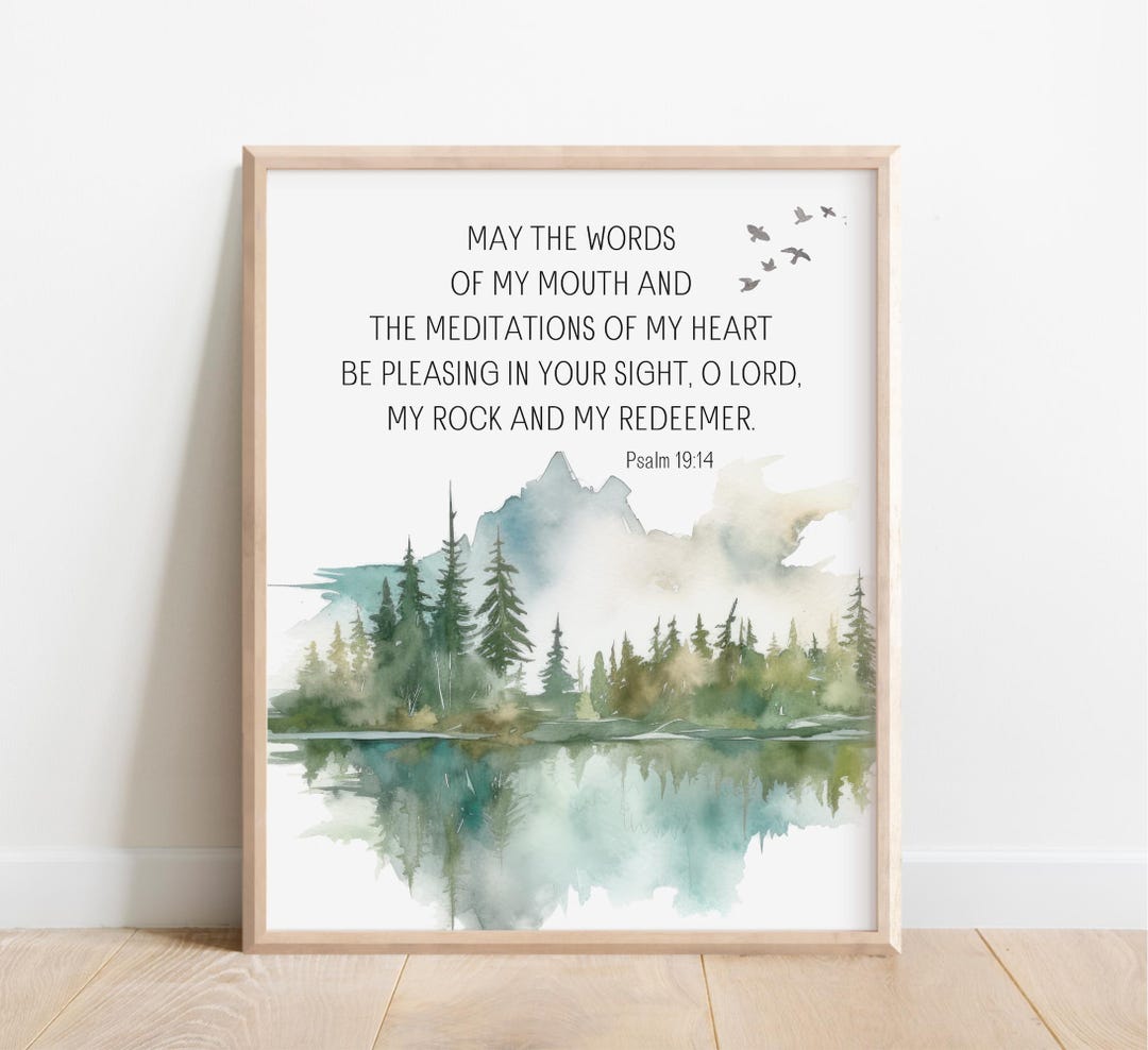 Psalm 19:14, May the Words of My Mouth, Bible Verse Wall Art, Christian ...