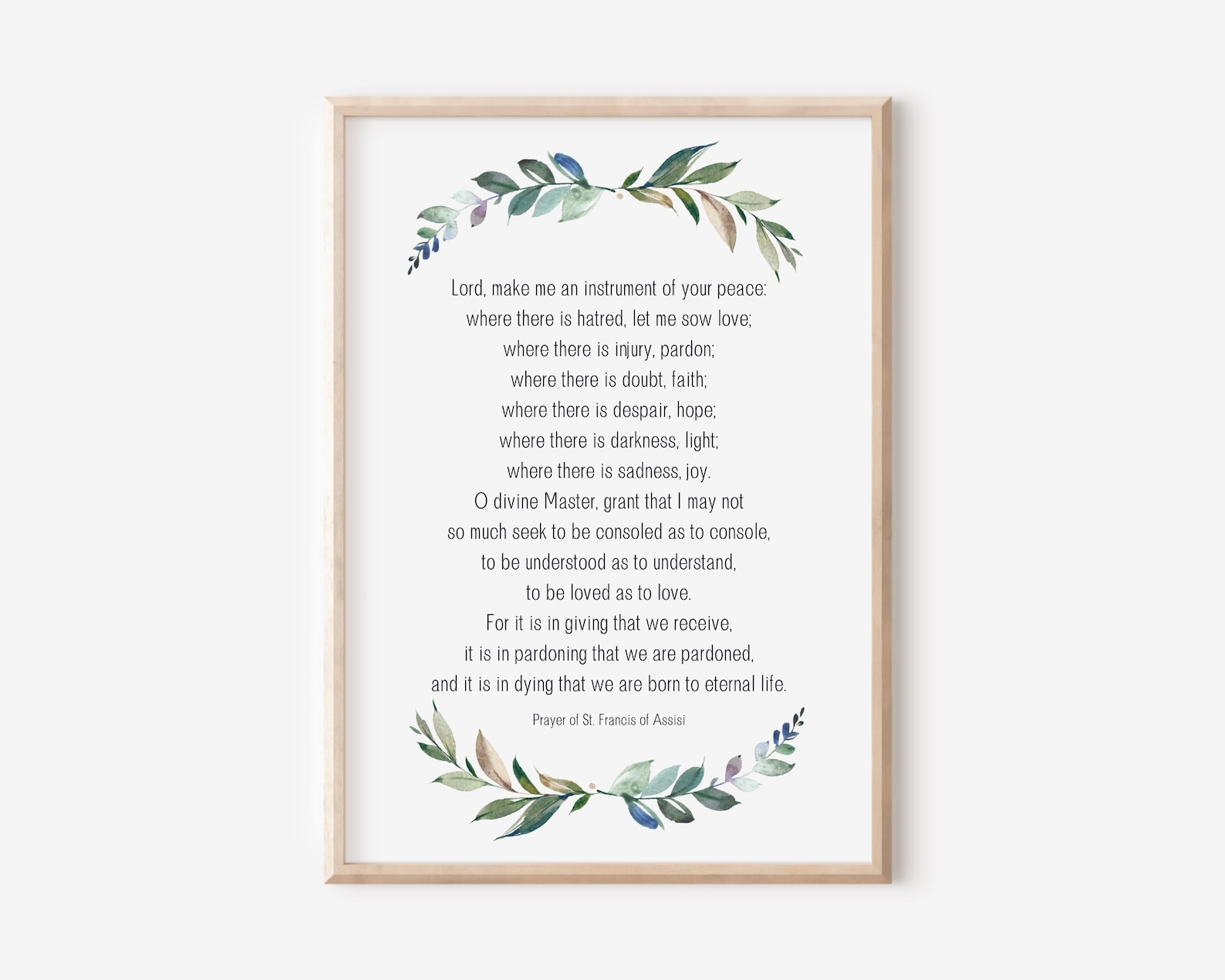Prayer of St. Francis of Assisi, Lord Make Me an Instrument of Your ...