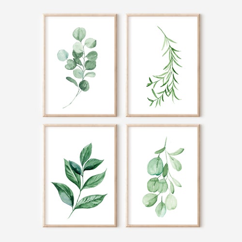 Botanical Print Set Plant Posters Living Room Wall Art - Etsy