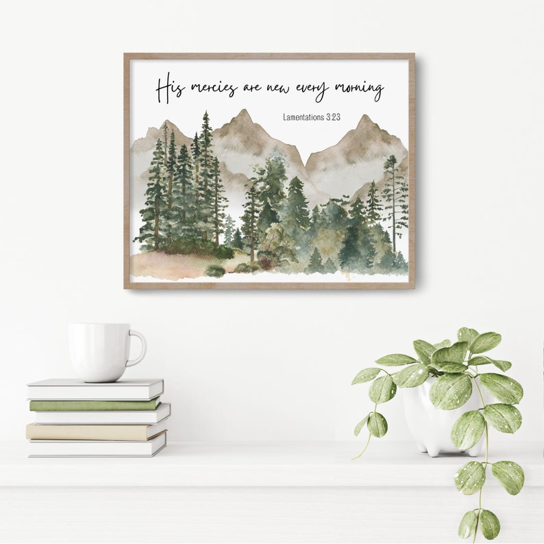 Lamentations 3:23, His Mercies Are New Every Morning, Bible Verse Wall ...