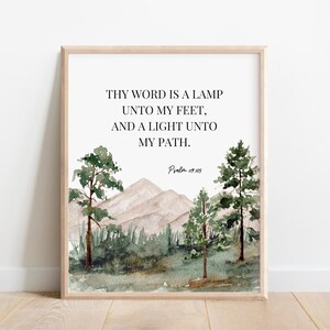 Psalm 119:105, Thy Word is a Lamp Unto My Feet, Bible Verse Wall Art ...