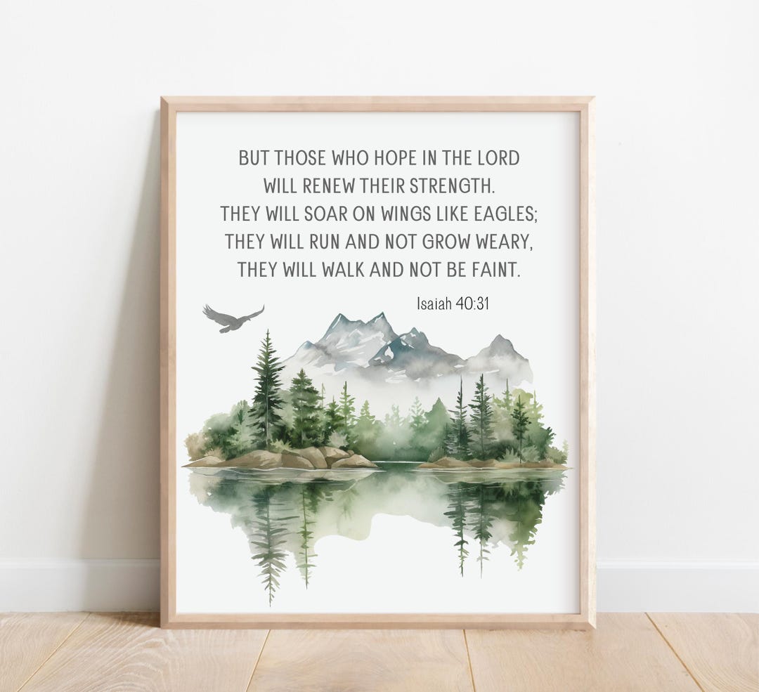 Isaiah 40:31, Bible Verse Wall Art, Scripture Print, Hope in the Lord ...