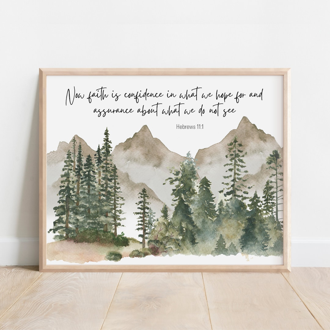Hebrews 11:1, Bible Verse Wall Art, Scripture Print, Christian Gift ...