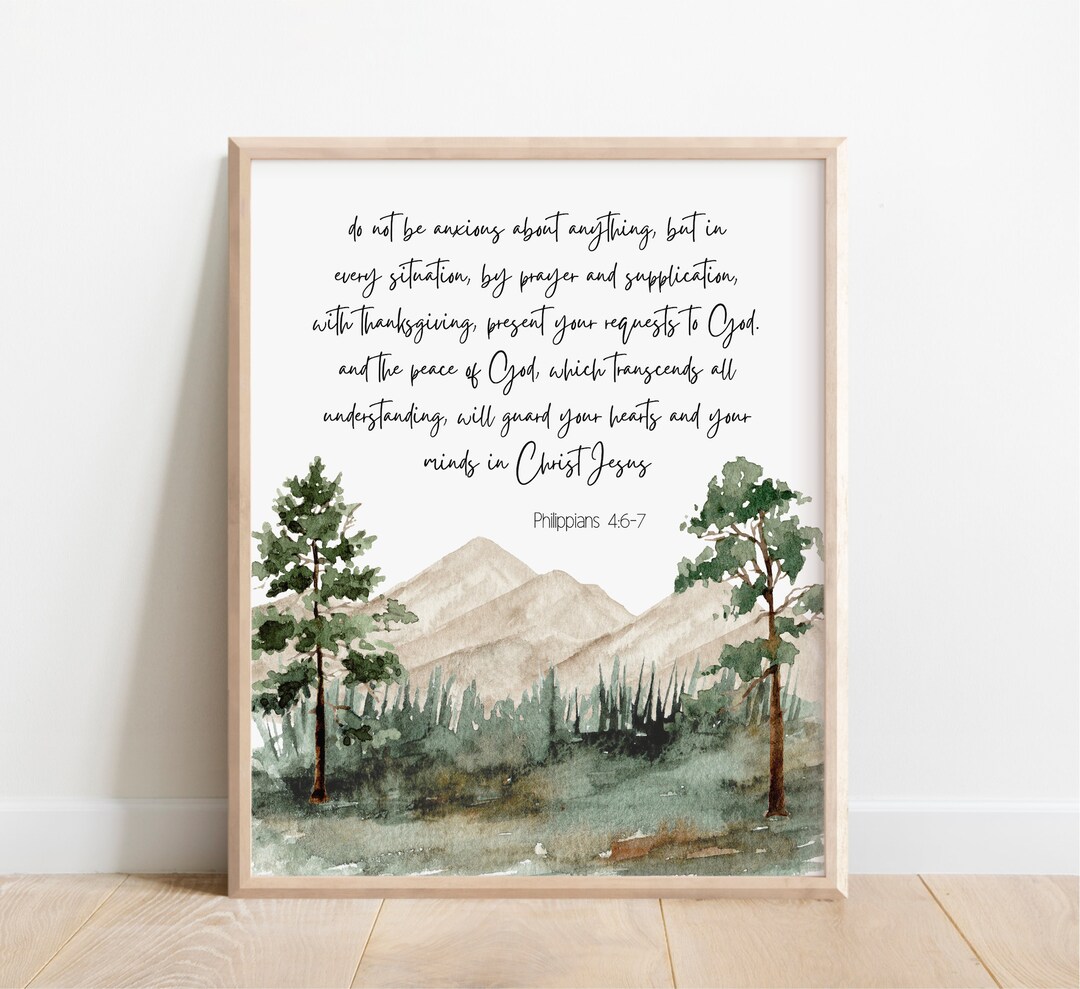 Philippians 4:6-7, Do Not Be Anxious, Bible Verse Wall Art, Scripture ...