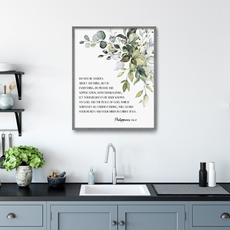 Philippians 4:6-7, Do Not Be Anxious About Anything, Bible Verse Wall ...