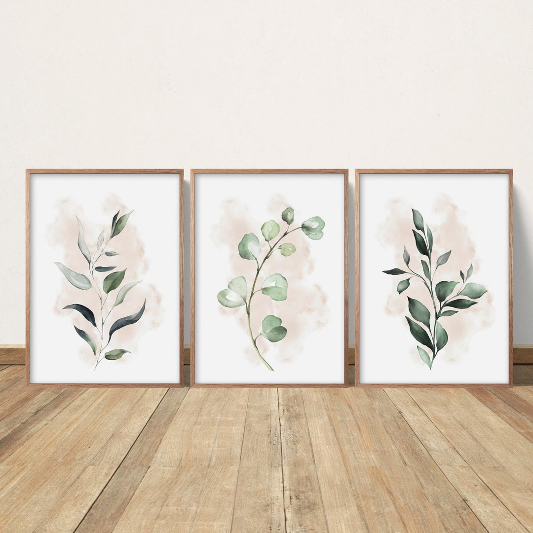 Botanical Print Set, Plant Posters, Leaf Prints, Bedroom Wall Decor ...