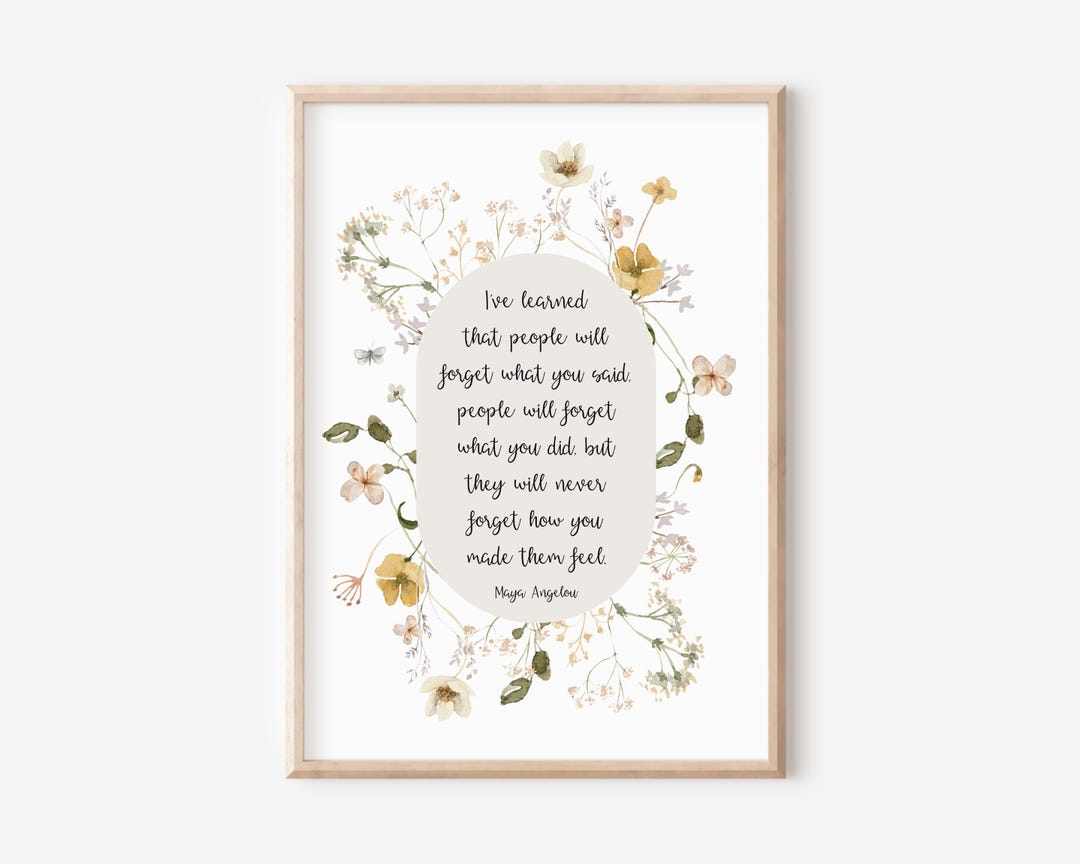 Maya Angelou Quote About Life, Inspirational Wall Art, Social Worker ...