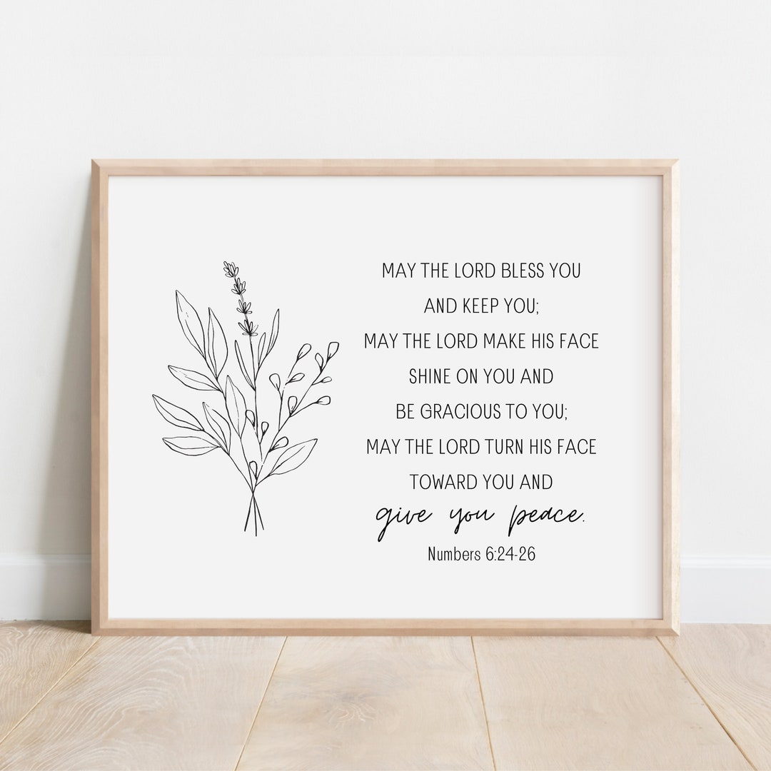 Numbers 6, May the Lord Bless You, Bible Verse Wall Art, Christian Gift ...