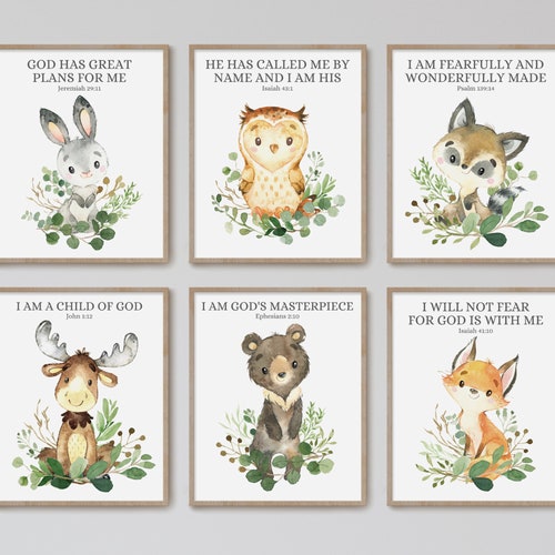 Christian Nursery Decor Kids Bible Verse Wall Art Scripture - Etsy