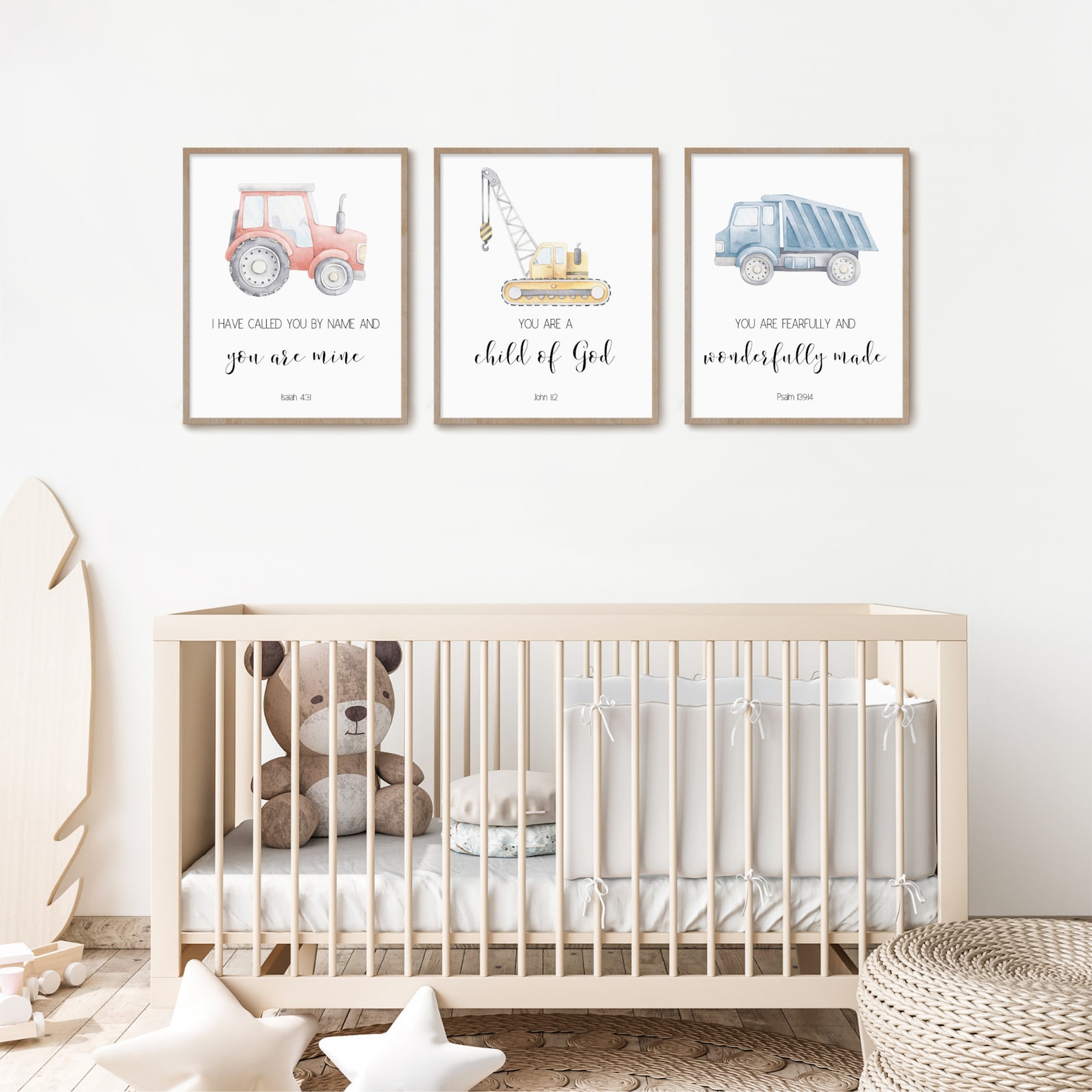 Christian Nursery Decor Kids Bible Verse Wall Art Scripture - Etsy