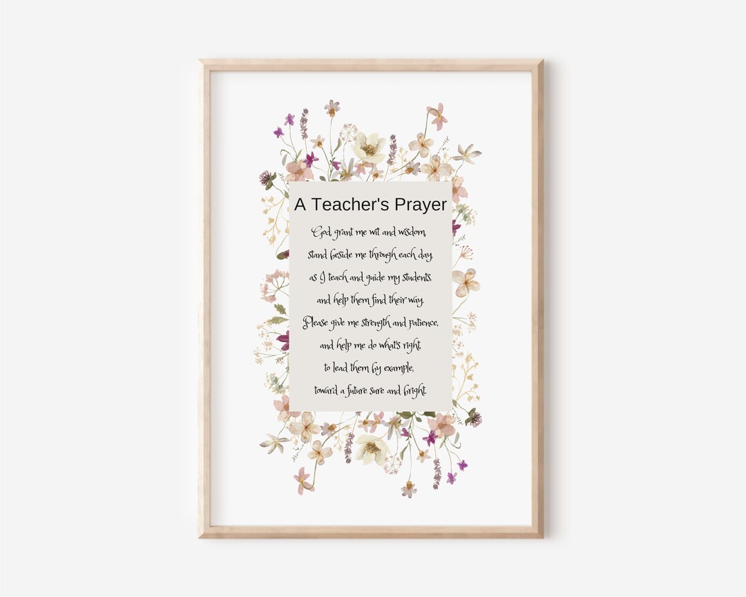 A Teachers Prayer, Teacher Gift, Christian Gift, Special Education ...