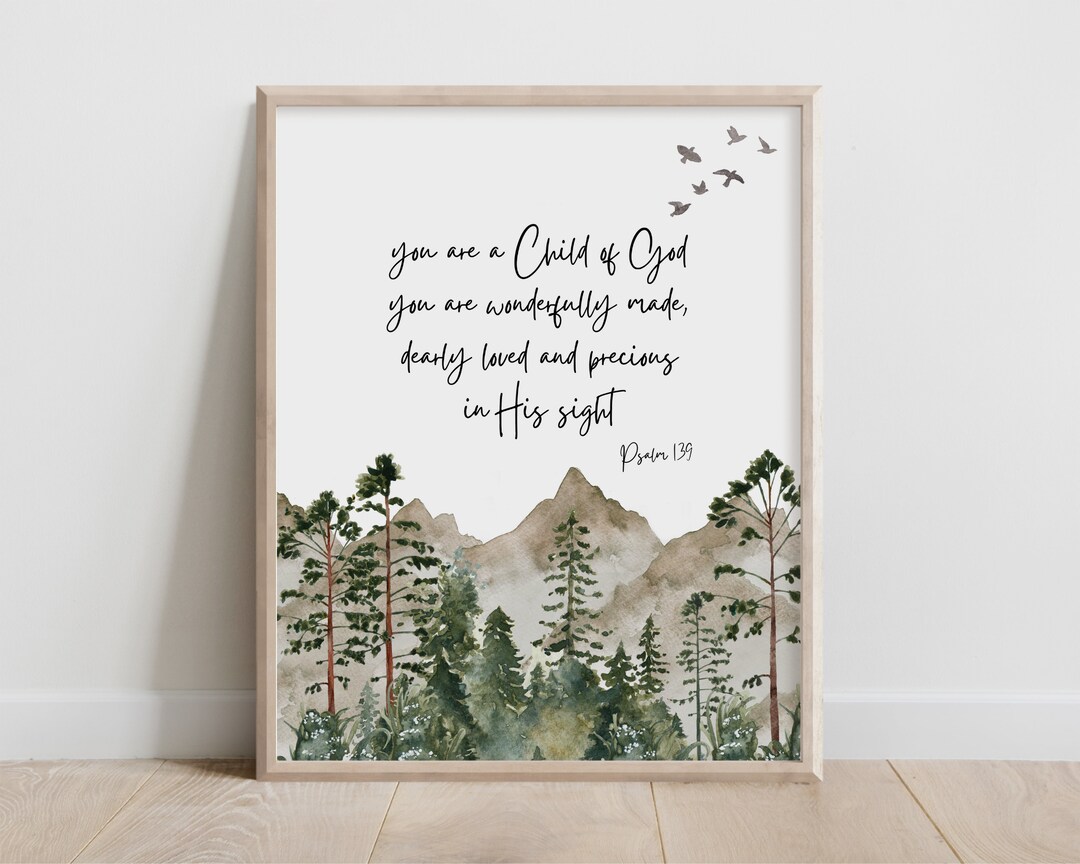 Psalm 139, Bible Verse Wall Art, Scripture Print, Christian Gift, You ...