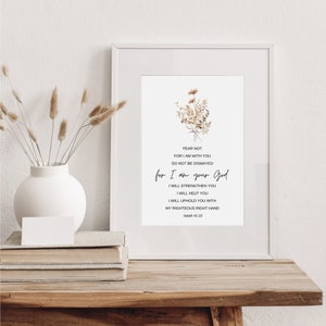 Jesaja 41:10, Bibelvers Wandkunst, fürchte dich nicht, denn ich bin bei ...