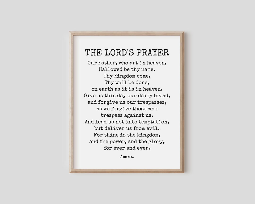 The Lord's Prayer, Bible Verse Wall Art, Christian Gift, Scripture ...