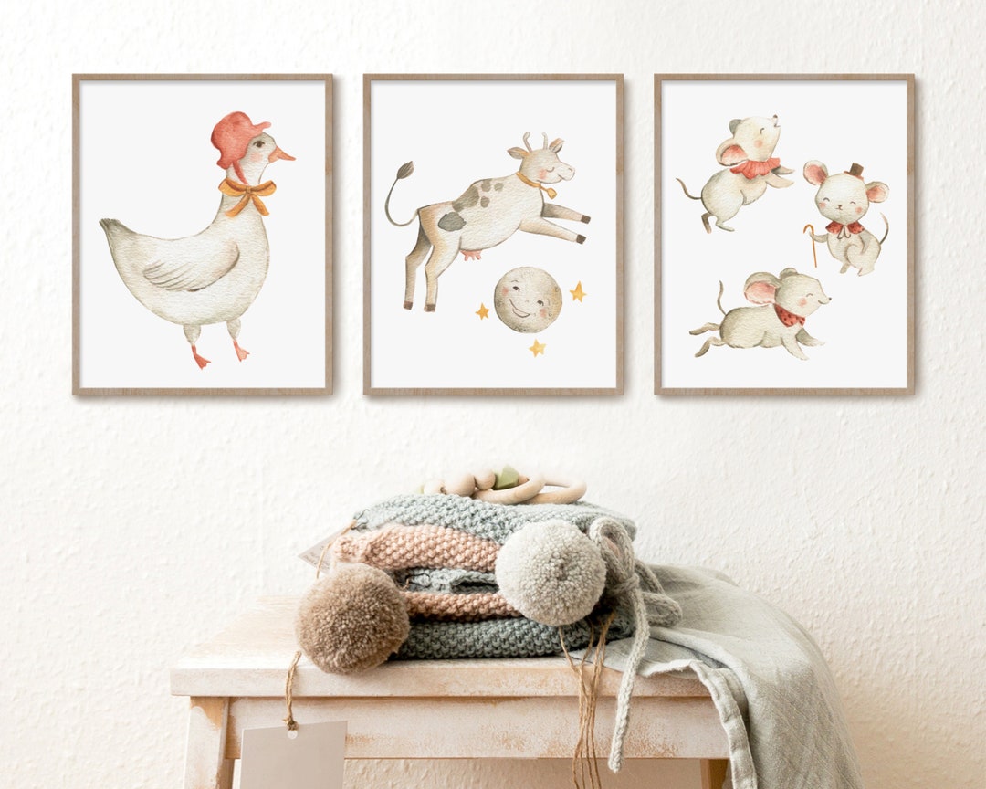 Nursery Rhyme Prints Baby Girl Nursery Wall Art Kids Room - Etsy