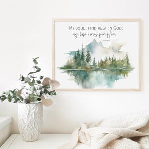 Psalm 62:5, My Soul Find Rest in God, Bible Verse Wall Art, Christian ...