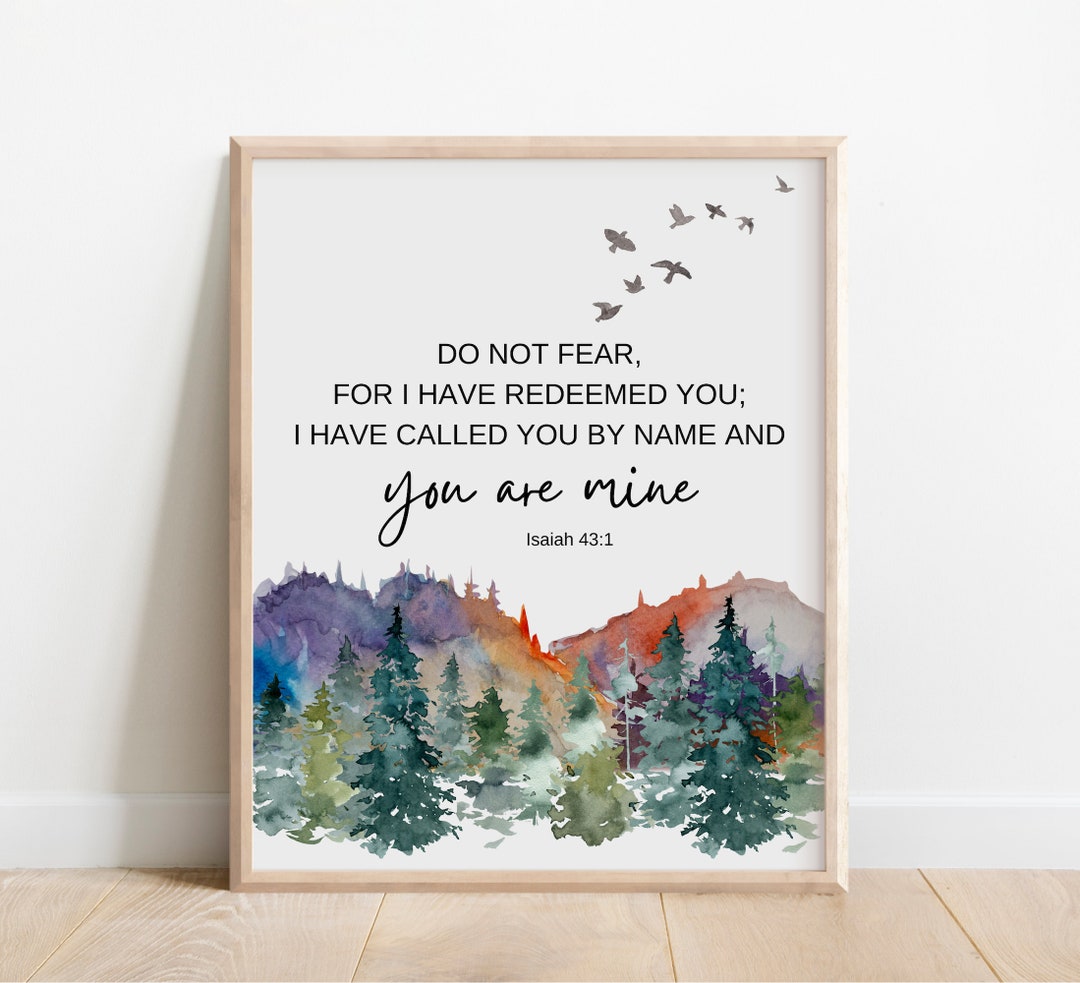 Isaiah 43:1, Bible Verse Wall Art, Christian Gift Idea, Scripture Print ...