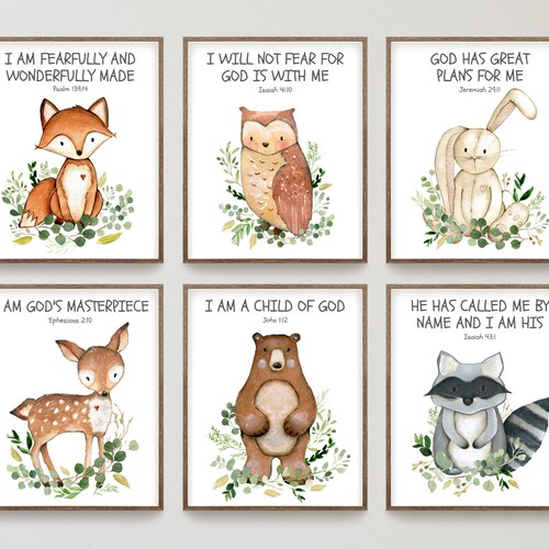 Christian Nursery Decor Kids Bible Verse Wall Art Scripture - Etsy