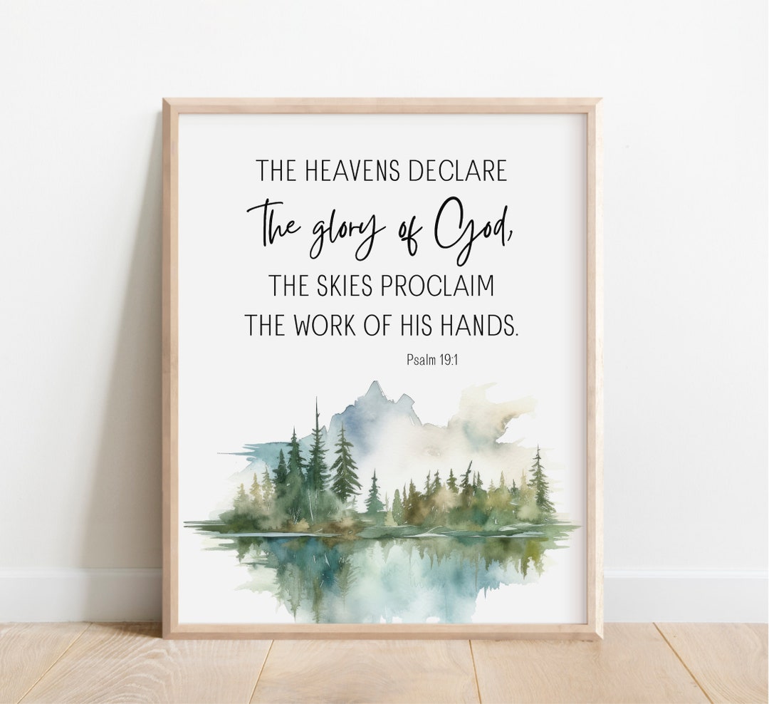 Psalm 19:1, the Heavens Proclaim the Glory of God, Bible Verse Wall Art ...