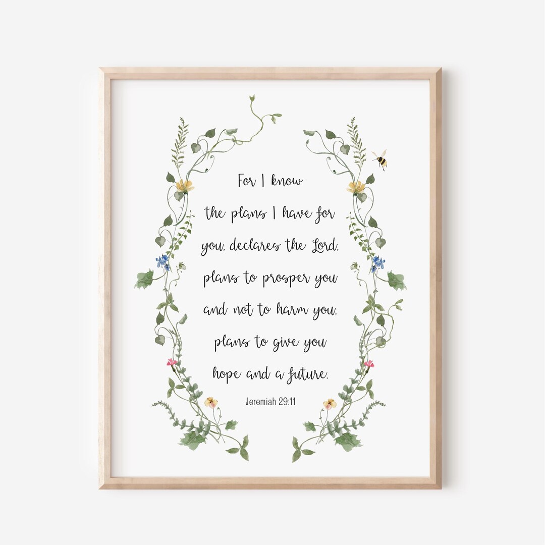 Jeremiah 29:11, for I Know the Plans I Have for You, Bible Verse Wall ...