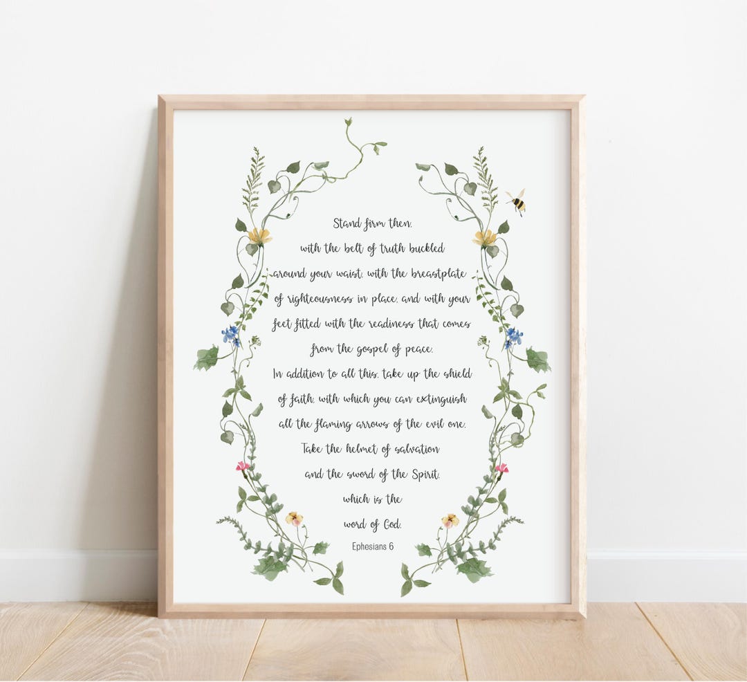 Armor of God, Bible Verse Wall Art, Scripture Print, Christian Gift ...