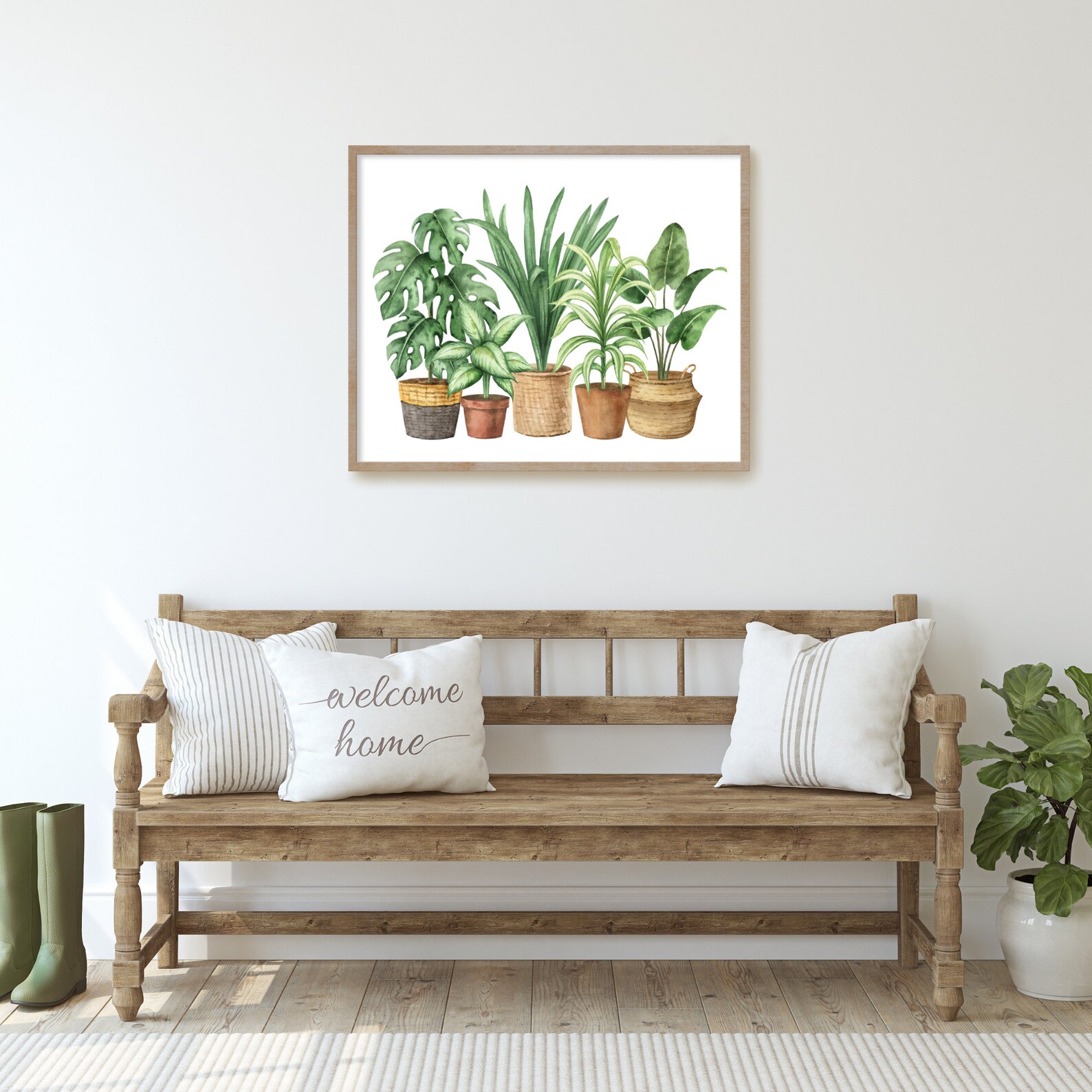 Botanical Print Houseplant Painting Plant Poster Potted | Etsy