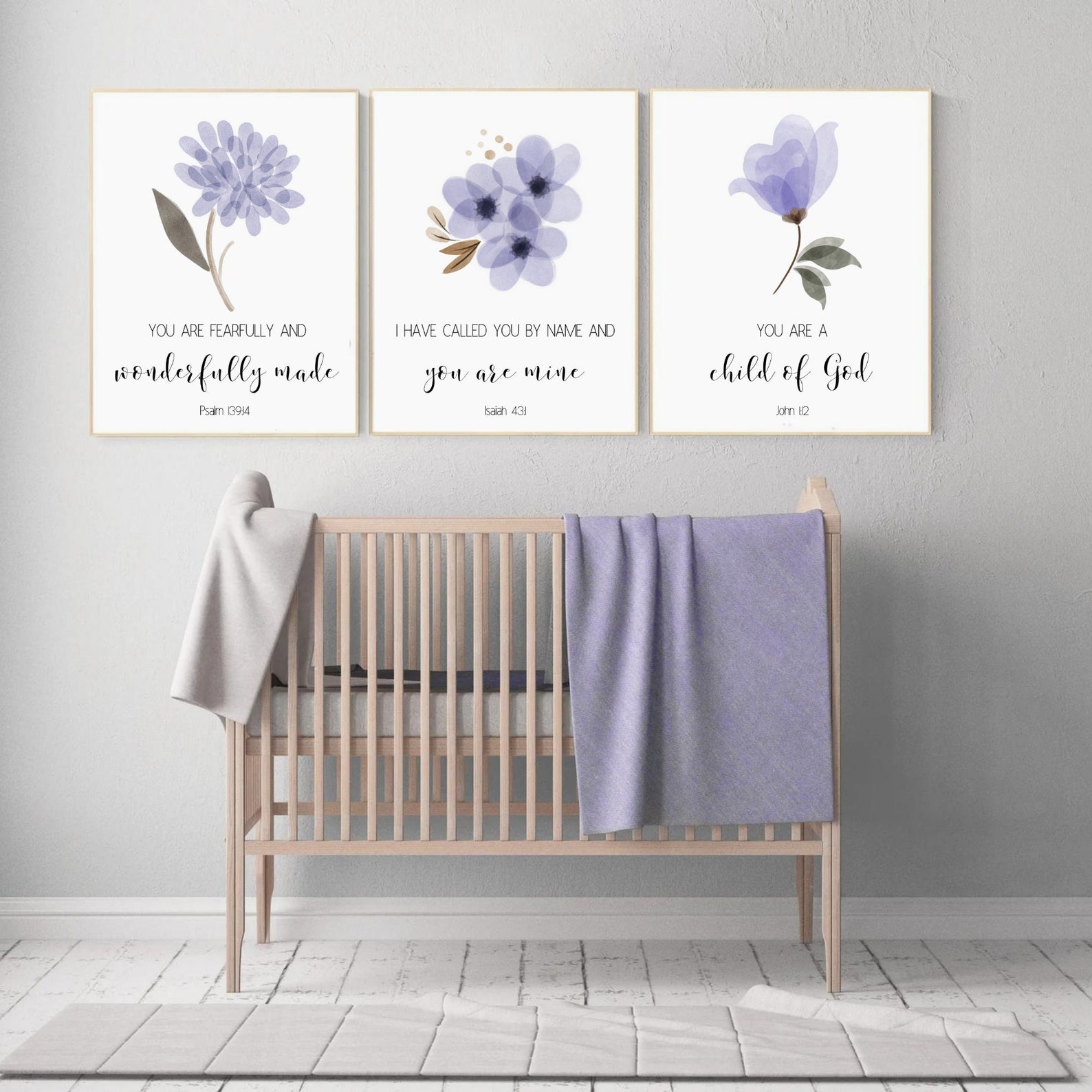 Christian Nursery Decor Kids Bible Verse Wall Art Watercolor - Etsy
