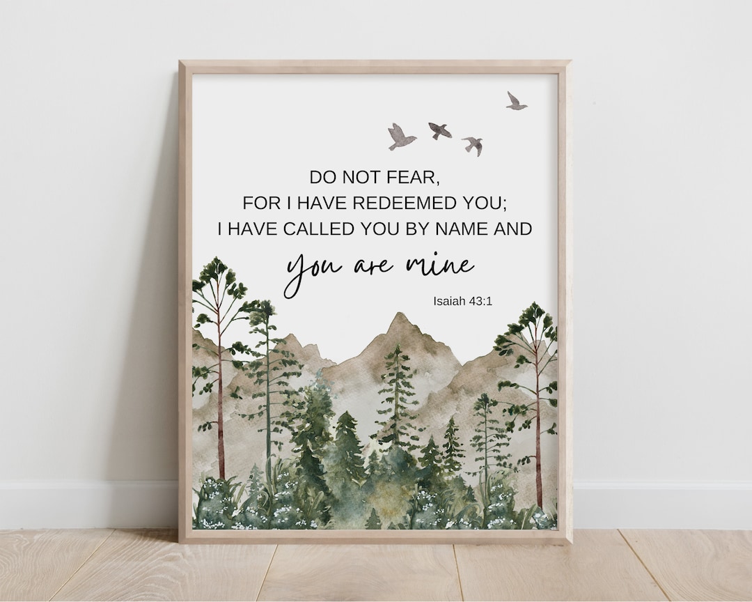 Isaiah 43:1, Bible Verse Wall Art, Christian Gift for Men, Scripture ...