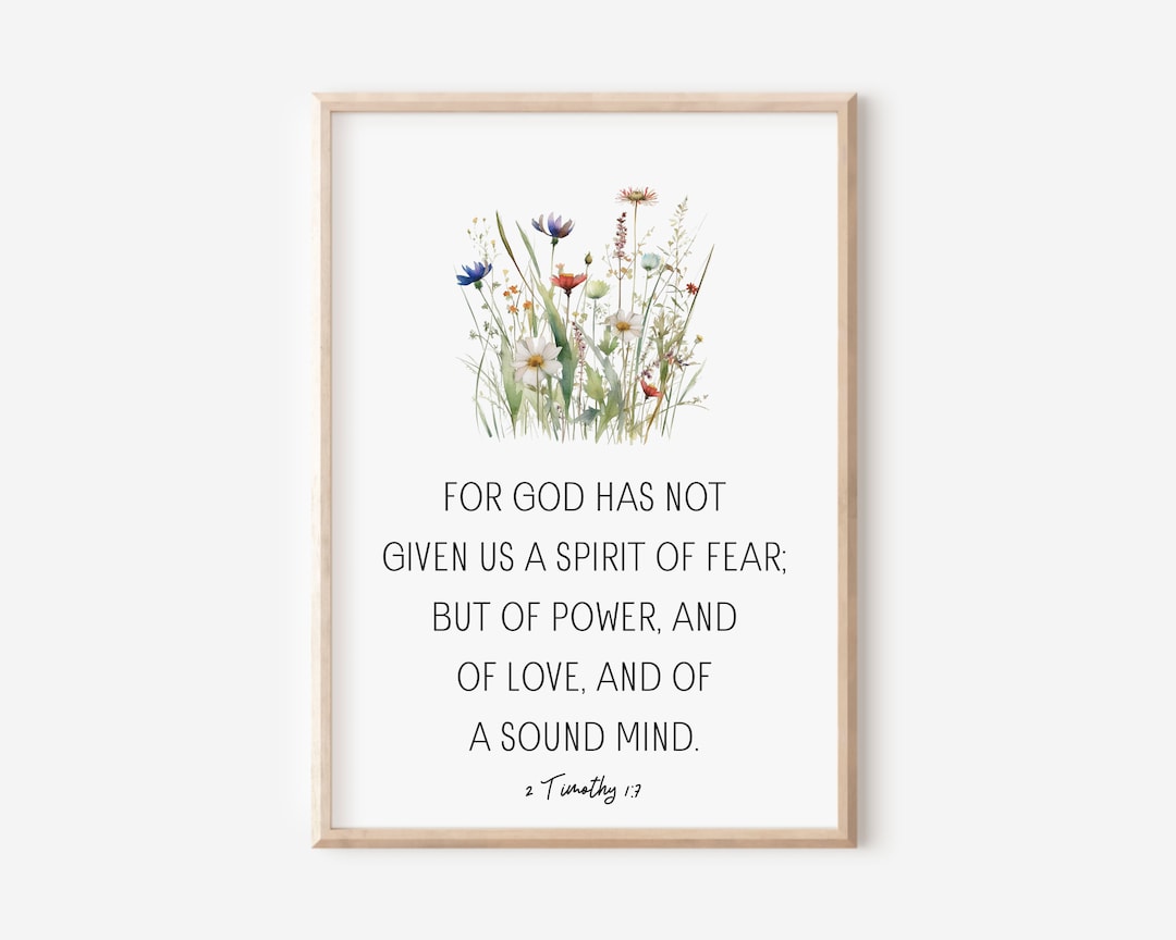 2 Timothy 1:7, for God Has Not Given Us the Spirit of Fear, Bible Verse ...