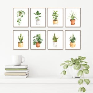 Botanical Print Set Living Room Wall Art Plant Poster Leaf - Etsy