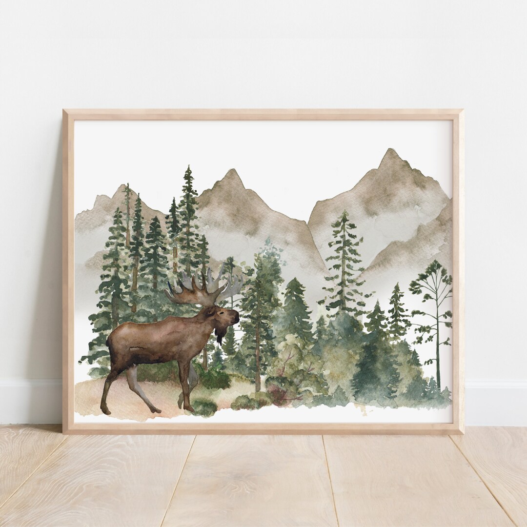 Wildlife Art, Watercolor Landscape Painting, Nature Inspired Decor ...