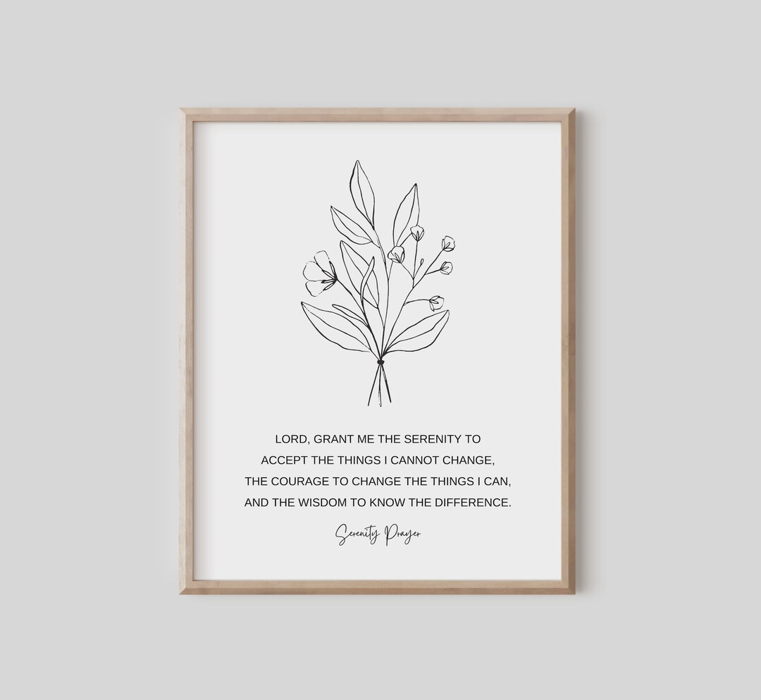 Serenity Prayer Wall Art, Sobriety Gift, Recovery Gift, Alcoholics ...
