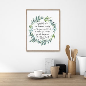 Wash the Plate, Mother Teresa Quote, Inspirational Wall Art, Kitchen ...