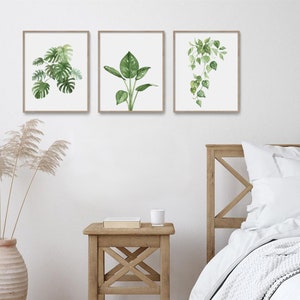 Botanical Print Set, Living Room Wall Art, Plant Posters, Leaf Prints ...