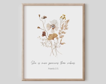 She is More Precious Than Rubies Wall Art Proverbs Scripture - Etsy
