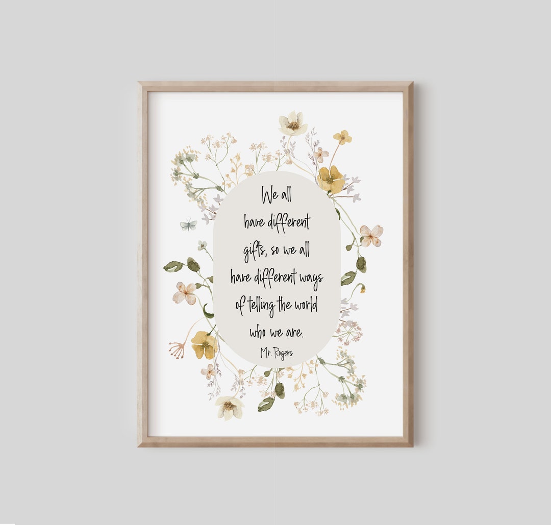 Mr Rogers Quote, Social Worker Gift, Inspirational Wall Art ...