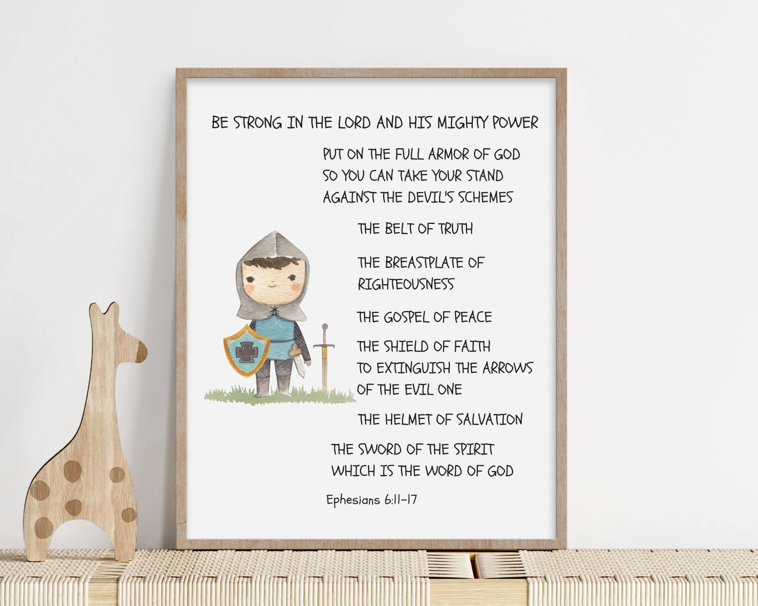 Armor of God Kids Bible Verse Wall Art Scripture Print - Etsy Canada
