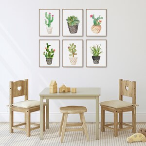 Watercolor Cactus Prints, Succulent Wall Art, Plant Poster, Botanical ...
