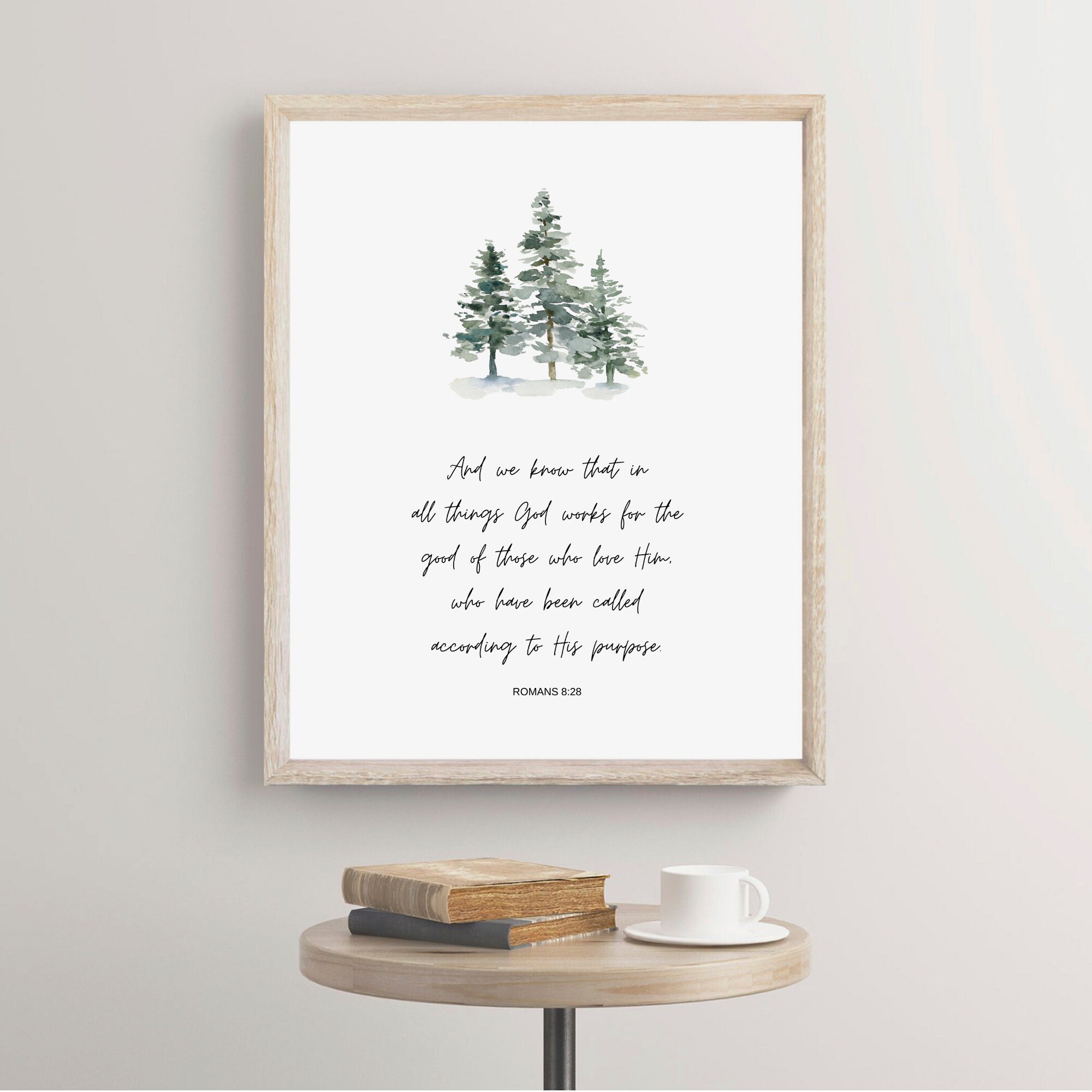 Romans 8:28 Bible Verse Wall Art Christian Gift Scripture - Etsy