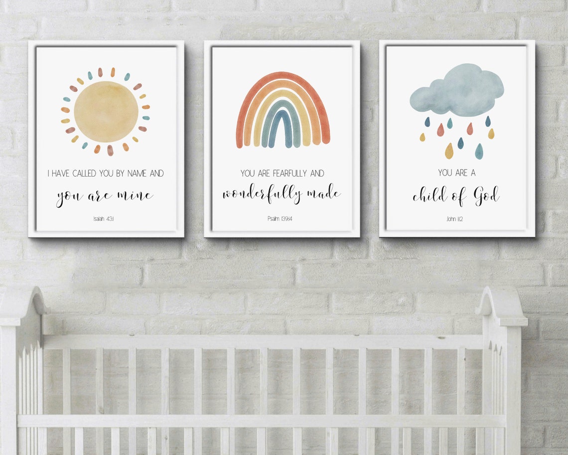 Christian Nursery Decor Kids Bible Verse Wall Art Scripture - Etsy