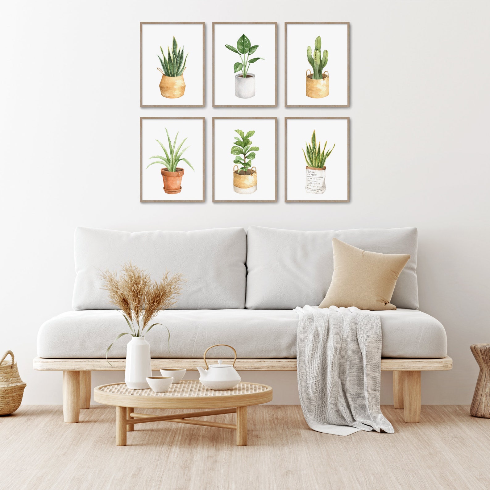 Houseplant Art Botanical Print Set Plant Posters Set of 6 - Etsy